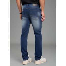 Kangaroos Herren Jogg Pants, blau, Gr. 28, unifarben, Denim/Jeans, Obermaterial: 65% Baumwolle, 33% Polyester, 2% Elasthan, Jeans, Straight-Fit,