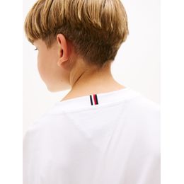 Tommy Hilfiger Jungen Langarmshirt "ESSENTIAL T-SHIRT LS", wei&szlig;, Gr. 4, unifarben, Single Jersey, Obermaterial: 100% Baumwolle, Shirts, f&uuml;r Kinder