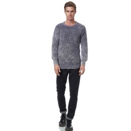 Rusty Neal Herren Strickpullover, grau, Gr. XL, unifarben, 50% Polyacryl, 50% Baumwolle, Pullover, im dezenten Batik-Design