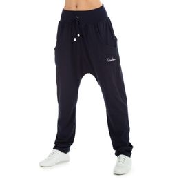 WINSHAPE Damen Haremshose "UNISEX 4Pocket Pants WH13", blau, Gr. S, 90% Baumwolle, 10% Elasthan, Hosen