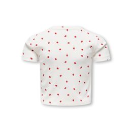 KIDS Only M&auml;dchen T-Shirt "KOGBELLA LIFE SHORT AOP S/S TOP JRS NOOS", wei&szlig;, Gr. 122, Minimalmuster, bedruckt, Feinripp, Obermaterial: 95% Baumwolle,