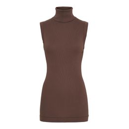 Funktionstop SEAMLESS BASIC "Seamless Basic Top Fleur", Damen, Gr. S/M, java, Obermaterial: 100% Baumwolle, Tops
