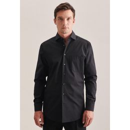 Seidensticker Herren Businesshemd "Schwarze Rose", schwarz, Gr. 38, unifarben, 100% Baumwolle, Hemden, Regular 1/1 Kentkragen