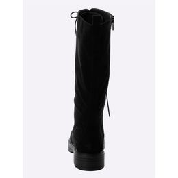 sheego Damen Weitschaftstiefel, Gr. 43, schwarz, Textil, Schuhe