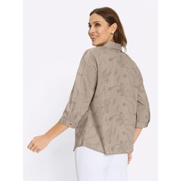 Lady Damen Hemdbluse, beige, Gr. 36, unifarben, 100% Baumwolle, Blusen
