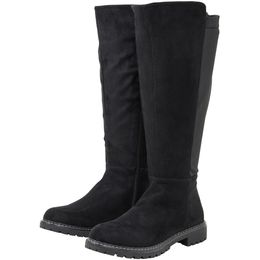 sheego Damen Weitschaftstiefel, Gr. 43, schwarz, Lederimitat, Schuhe