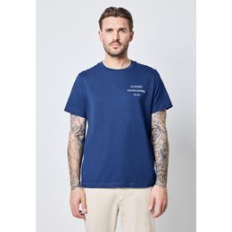 Street One MEN Herren T-Shirt, blau, Gr. M, bedruckt, Web, 100% Baumwolle, Shirts, Jersey
