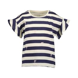Blue Seven M&auml;dchen T-Shirt, bunt, Gr. 128, bedruckt, geringelt, gestreift, Single Jersey, Obermaterial: 100% Baumwolle, Shirts