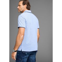 H.I.S. H.I.S Herren Poloshirt, blau, Gr. XXL, unifarben, Piqu&eacute;, Obermaterial: 100% Baumwolle, Shirts, mit sportlichen Kontraststreifen & Logo-Stickerei