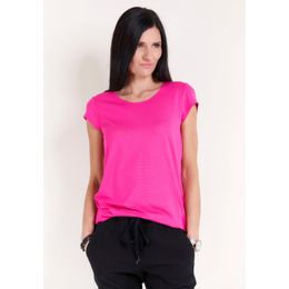 Seidel Moden Damen T-Shirt, pink, Gr. 46, unifarben, Jersey, Obermaterial: 96% Viskose, 4% Elasthan, Shirts, mit Kappen&auml;rmel, MADE IN GERMANY