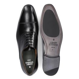 Henry Stevens Herren Schn&uuml;rschuh "Liam CO", Gr. 46, schwarz, Newcastle, Schuhe, Herren Halbschuh Businessschuh Leder handgefertigt, Anzugschuh