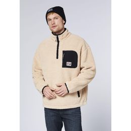 Chiemsee Herren Strickfleece-Pullover "Teddyfleecepullover", beige, Gr. S, Obermaterial: 100% Polyester, Pullover, hoch geschlossener Ausschnitt, mit