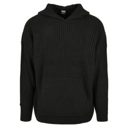 Kapuzenpullover Urban Classics "Urban Classics Herren Knitted Hoody", Herren, Gr. L, schwarz, 100% Polyacryl, unifarben, oversize, Rundhals, Pullover Kapuzenpullover