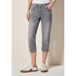 Cecil Damen Slim-fit-Jeans, grau, Gr. 36, unifarben, Jeans, 89% Baumwolle, 8% Polyester, 3% Elasthan, Jeans, mit hellgrauer Waschung