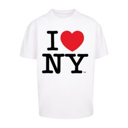 T-Shirt Merchcode "Merchcode Herren I Love NY Oversize Tee", Damen, Gr. XL, wei&szlig;, 100% Baumwolle, bedruckt, oversize, Rundhals, Shirts T-Shirt