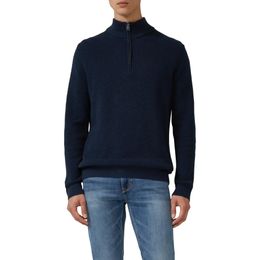 Strickpullover s.Oliver, Herren, Gr. L, navy, Grobstrick, Obermaterial: 100% Baumwolle, unifarben, normal h&uuml;ftbedeckend, Rundhals, B&uuml;ndchen, Pullover Strickpullover, mit Zipper