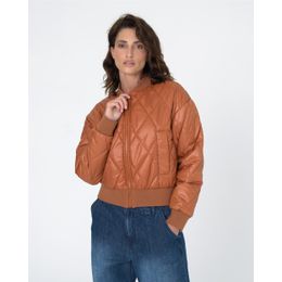 FRESHLIONS Damen Steppjacke "Andrea", braun, Gr. L, unifarben, 100% Polyester, Jacken, mit weicher Textur