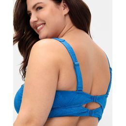 sheego Damen Bustier-Bikini-Top, blau, Gr. 40, Elasthan, Polyamid, Bikini-Oberteile