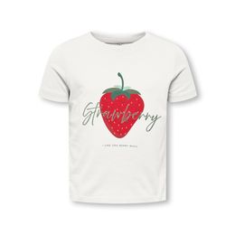 KIDS Only M&auml;dchen T-Shirt "KMGCANDY LIFE S/S PRINTED TEE JRS NOOS", wei&szlig;, Gr. 122, bedruckt, bestickt, Jersey, Obermaterial: 100% Baumwolle, Shirts,