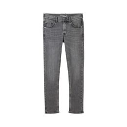 Tom Tailor Jungen 5-Pocket-Jeans, grau, Gr. 158, unifarben, Denim/Jeans, Obermaterial: 70% Baumwolle, 28% Polyester, 2% Elasthan, Jeans, mit Stretch