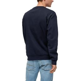 QS Herren Sweatshirt, blau, Gr. XL, unifarben, Sweatware, Obermaterial: 60% Baumwolle, 40% Polyester, Sweatshirts, mit Logo Stickerei
