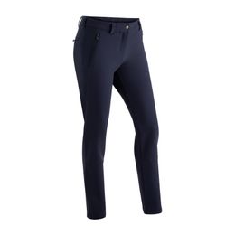 Maier Sports Damen Funktionshose "Helga slim", blau, Gr. 36, 90% Polyester, 10% Elasthan, Hosen, warme Damen Outdoorhose, robuste Wanderhose, Slim Fit