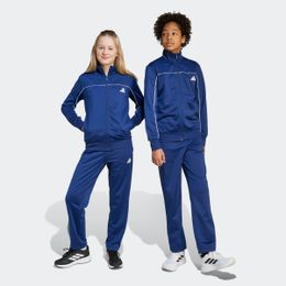Jungen Trainingsanzug "J CP TR TS"dunkelblau, wei&szlig;, Gr. 164, adidas Sportswear, Obermaterial: 100% Polyester, Sportanz&uuml;ge, f&uuml;r Kinder und Teens,