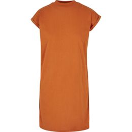 Urban Classics Damen Shirtkleid "Urban Classics Damen Ladies Turtle Extended Shoulder Dress"vintageorange, Gr. S, unifarben, 100% Baumwolle, Kleider