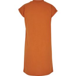 Urban Classics Damen Shirtkleid "Urban Classics Damen Ladies Turtle Extended Shoulder Dress", orange, Gr. S, unifarben, 100% Baumwolle, Kleider