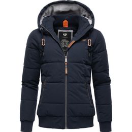 Ragwear Damen Steppjacke "Nuggys Solid", blau, Gr. L, Rippstrick, Obermaterial: 100% Polyester. Futter: 100% Polyester. Wattierung: 100% Polyester,