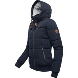 Ragwear Damen Steppjacke "Nuggys Solid", blau, Gr. XL, Rippstrick, Obermaterial: 100% Polyester. Futter: 100% Polyester. Wattierung: 100% Polyester,