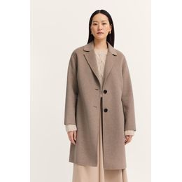 Bugatti Damen Kurzmantel "Loose Fit", beige, Gr. 38, unifarben, 60% Polyester, 30% Wolle, 10% sonstige Fasern, M&auml;ntel, mit Knopfleiste und aus