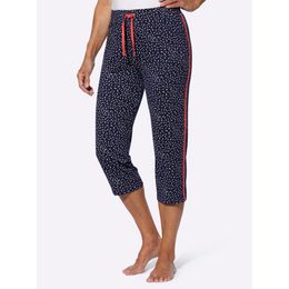 Damen Schlupfhose, blau, Gr. 40, gemustert, 100% Baumwolle, Hosen