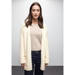 Street One Damen Cardigansoft beige, Gr. 46, unifarben, Strick, Obermaterial: 78% Polyamid, 12% Polyacryl, 10% Baumwolle, Strickjacken, lang und in