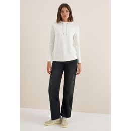 Cecil Damen Langarmshirtvanillewei&szlig;, Gr. XL, unifarben, Stoff, 72% Viskose, 23% Polyester, 5% Elasthan, Shirts, mit Struktur-Muster