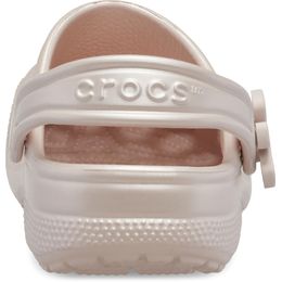 Crocs M&auml;dchen Clog "Classic Pearl Shine Clog K", Gr. 28, beige, Croslite , schimmernd, Schuhe, Sommerschuh, Schlappen, Sandale mit Bl&uuml;tenapplikation