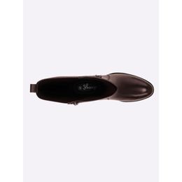 sheego Damen Weitschaftstiefel, Gr. 38, braun, Glattleder, Leder, Schuhe