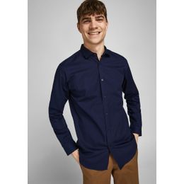Jack & Jones JACK & JONES Herren Langarmhemd "JPRBLACARDIFF SHIRT L/S NOOS", blau, Gr. XXL, Web, Obermaterial: 100% Baumwolle, Hemden