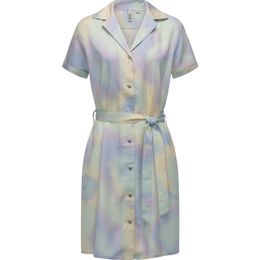 Ragwear Damen Sommerkleid "Sawira", gr&uuml;n, Gr. XL, Material: 100% Lyocell, Kleider, Gemustertes Midikleid mit Knopfleiste