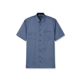 Businesshemd OLYMP "OLYMP Luxor, comfort fit - big, Kent", Herren, Gr. 49, Normaler Arm, marine, 100% Baumwolle, Hemden