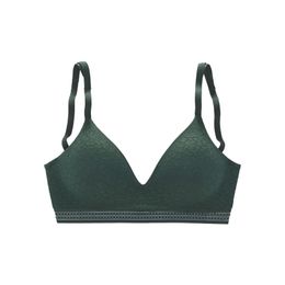 Lascana Damen Bralette-BH "Freya", Gr. 85, gr&uuml;n, Spitze, Obermaterial: 36% Polyamid, 29% Polyester, 27% Baumwolle, 8% Elasthan, BHs, ohne B&uuml;gel mit