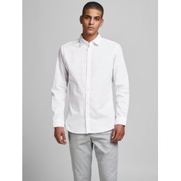 Jack & Jones JACK & JONES Herren Langarmhemd "JJJOE SHIRT LS 2 PACK MP", wei&szlig;, Gr. XL, unifarben, Web, Obermaterial: 65% Polyester, 35% Baumwolle, Hemden