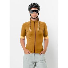 Jack Wolfskin Damen Fahrradjacke "GRAVEX FZ S/S W", braun, Gr. M, Obermaterial: 82% Polyester, 18% Elasthan; Innenmaterial: 100% Polyester, Jacken
