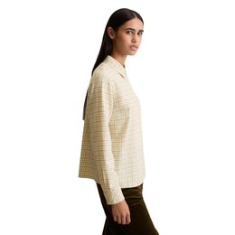 Marc O'Polo Damen Langarmbluse "in softer Flanell-Qualit&auml;t", wei&szlig;, Gr. XL, MARC O'POLO DENIM, kariert, Obermaterial: 100% Baumwolle, Blusen