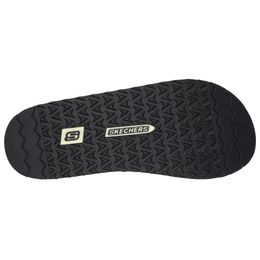 Skechers Herren Zehentrenner "TANTRIC-COPANO", Gr. 47,5, schwarz, Lederimitat, Schuhe, Sommerschuh, Schlappen, Poolslides, Badeschuh, mit Luxe Foam
