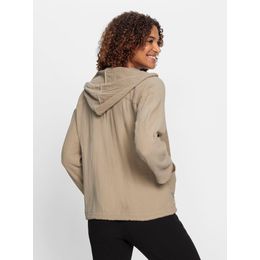 Casual Looks Damen Blusenjacke, beige, Gr. 40, 100% Baumwolle, Jacken