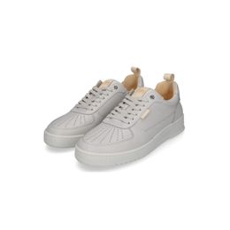 N91 Herren Sneaker "Bball M AB Herrensneaker", Gr. 42, wei&szlig;, Kalbsleder, Schuhe, Turnschuh Leder handgefertigt, sportlicher Freizeitschuh Herren