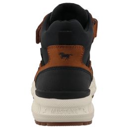 Mustang Shoes Kinder Kletterschuh "Enzo", Gr. 37braun, schwarz, Lederimitat, Textil, Basic, Schuhe, High Top Sneaker, Schn&uuml;rboots mit TEX-Membrane