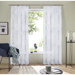 Gardine OTTO HOME, B:140cm H:245cm, wei&szlig;, Voile, Polyester, Wohnzimmer, Gardinen, "Belem", 1 bzw. 2 Schals, Vorhang, Fertiggardine, Kreise