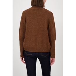 monari Damen Strickjacke, braun, Gr. 44, unifarben, Strick, Obermaterial: 53% Baumwolle, 21% Polyester, 17% Polyamid, 4% Wolle, 4% metallisierte